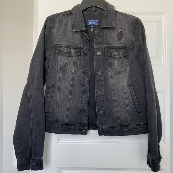Jackets & Coats | Black Distressed Denim Jacket Nwt | Poshmark